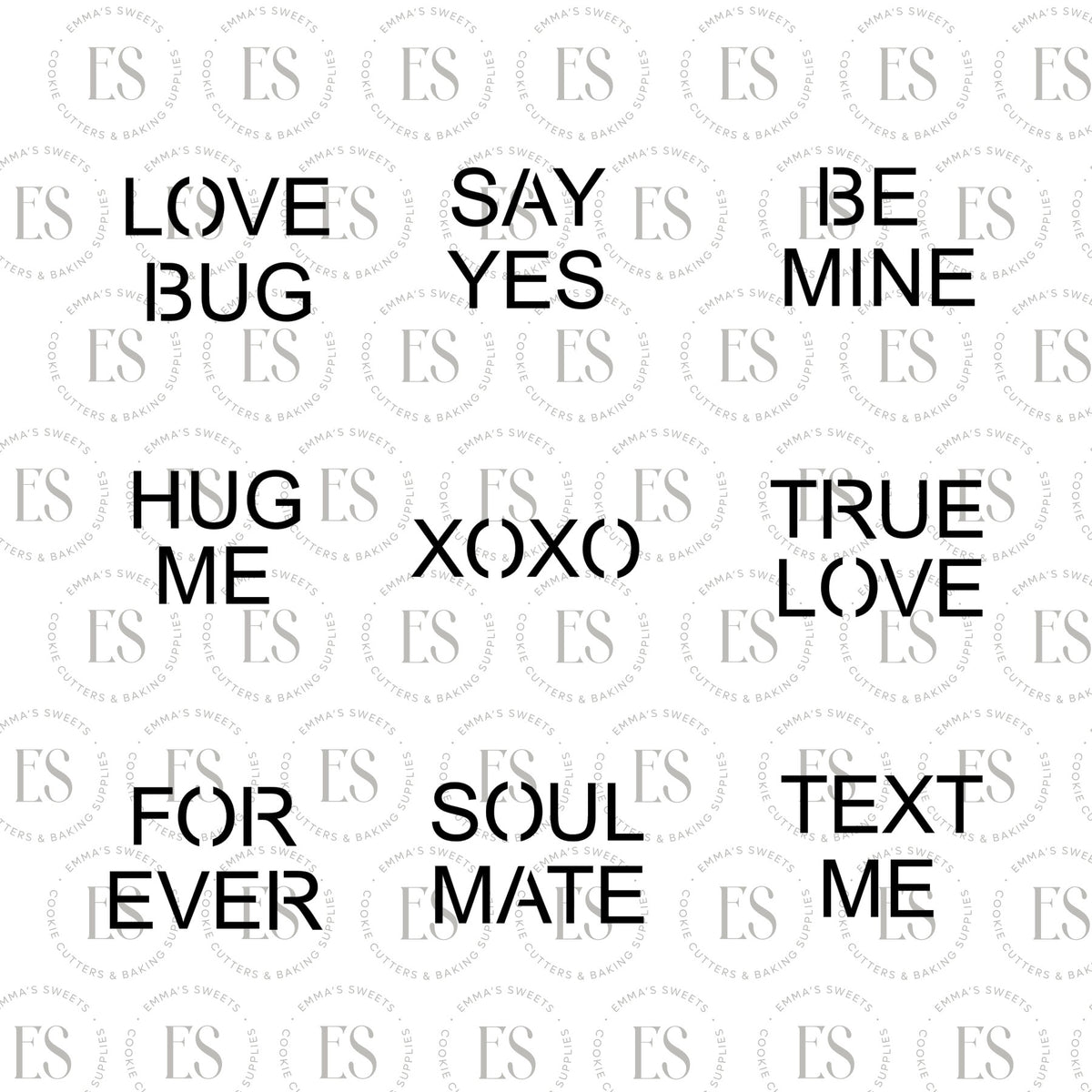 Conversation Hearts Sayings #2 Stencil – Emma's Sweets