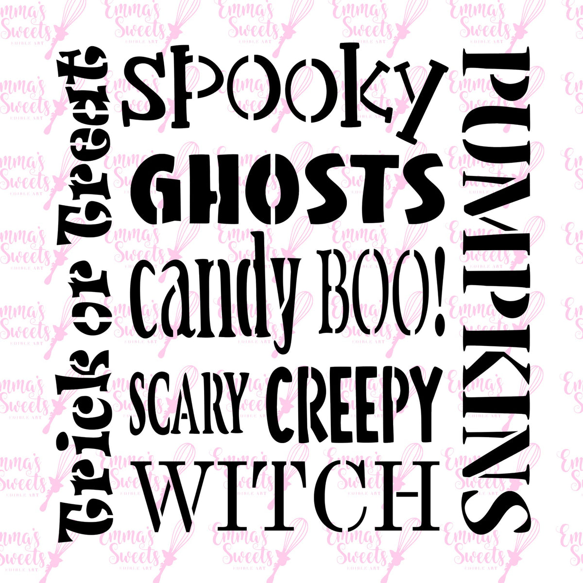 Halloween Script Stencil – Emma's Sweets