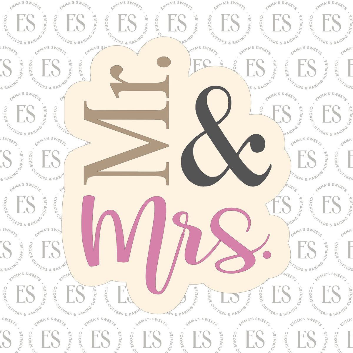 Mr and Mrs Script 2 cutter – Emma's Sweets