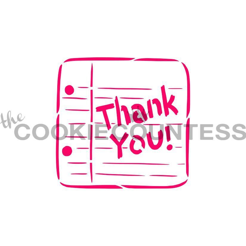 Thank You Note Stencil - Drawn by Krista – Emma's Sweets